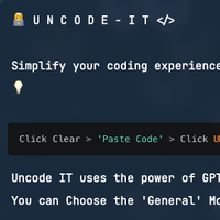 Uncode It: Alternatives, Pricing, And Information | Gpttool
